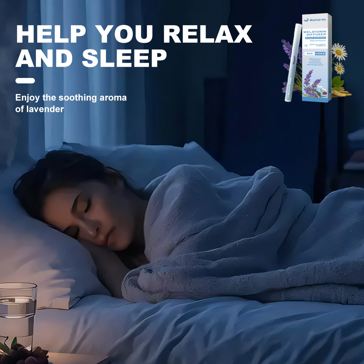 New Upgraded 900 Uses Rebirth Melatonin Diffuser with Melatonin, Laven ...